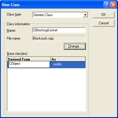 The steps on developing the Windows socket program and project using the C++, MFC library ...