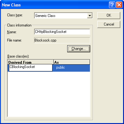 The steps on developing the Windows socket program and project using the C++, MFC library ...